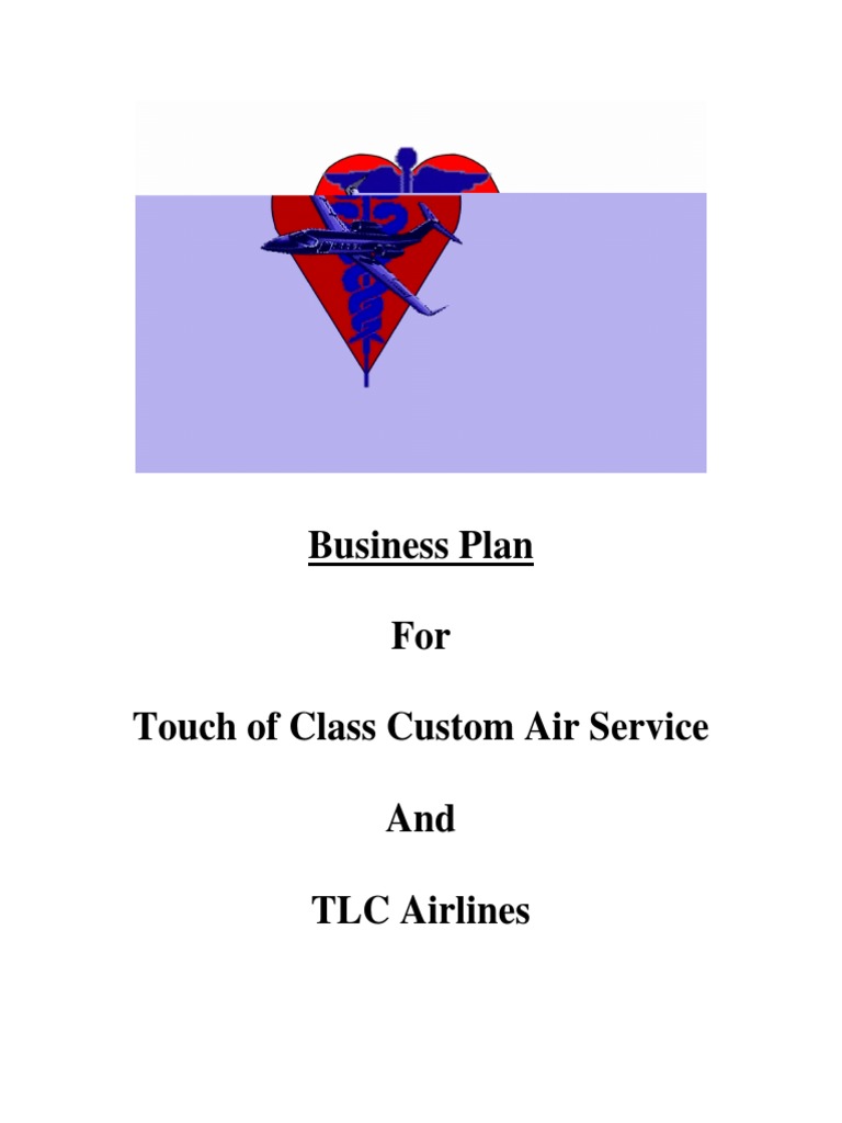 Business Plan For Touch of Class Custom Air Service and TLC Airlines ...