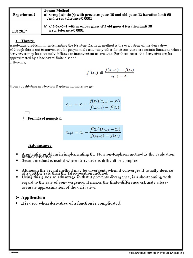 Secant Method | PDF | Derivative | Applied Mathematics