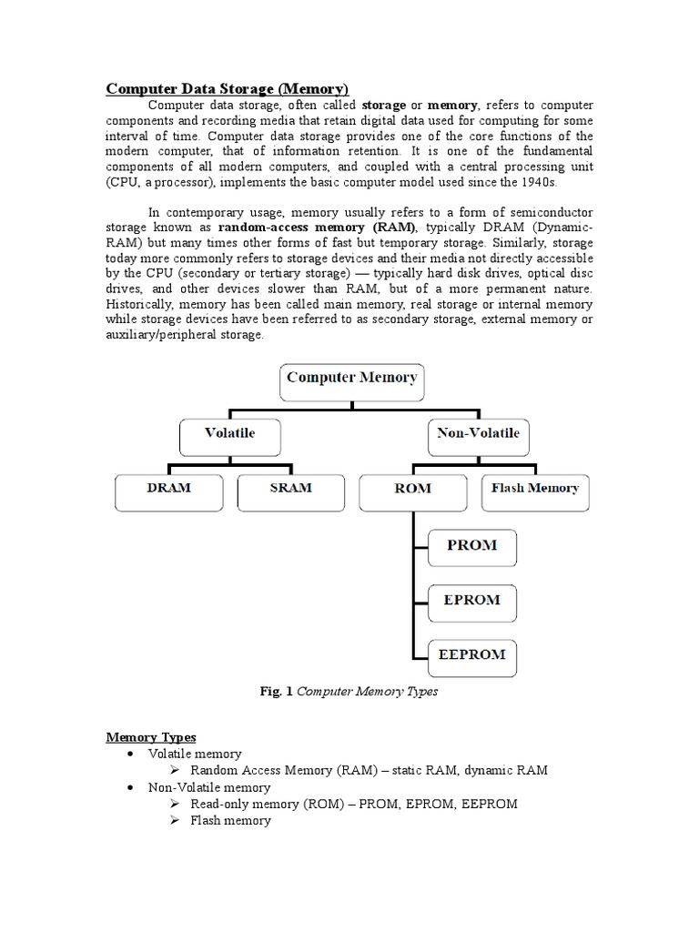 Computer Memory | PDF | Random Access Memory | Computer Data Storage