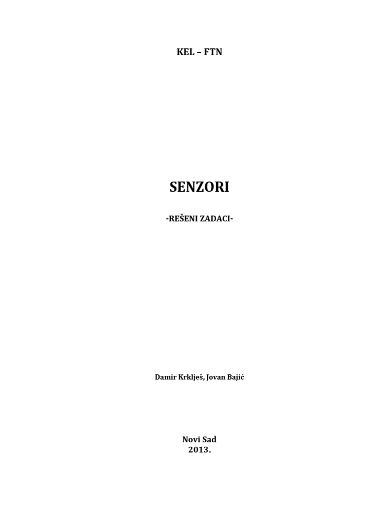 Senzori Reseni Zadaci PDF | PDF
