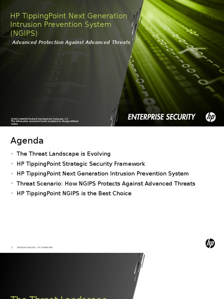 HP TippingPoint NGIPS Customer Presentation | PDF | Threat (Computer ...