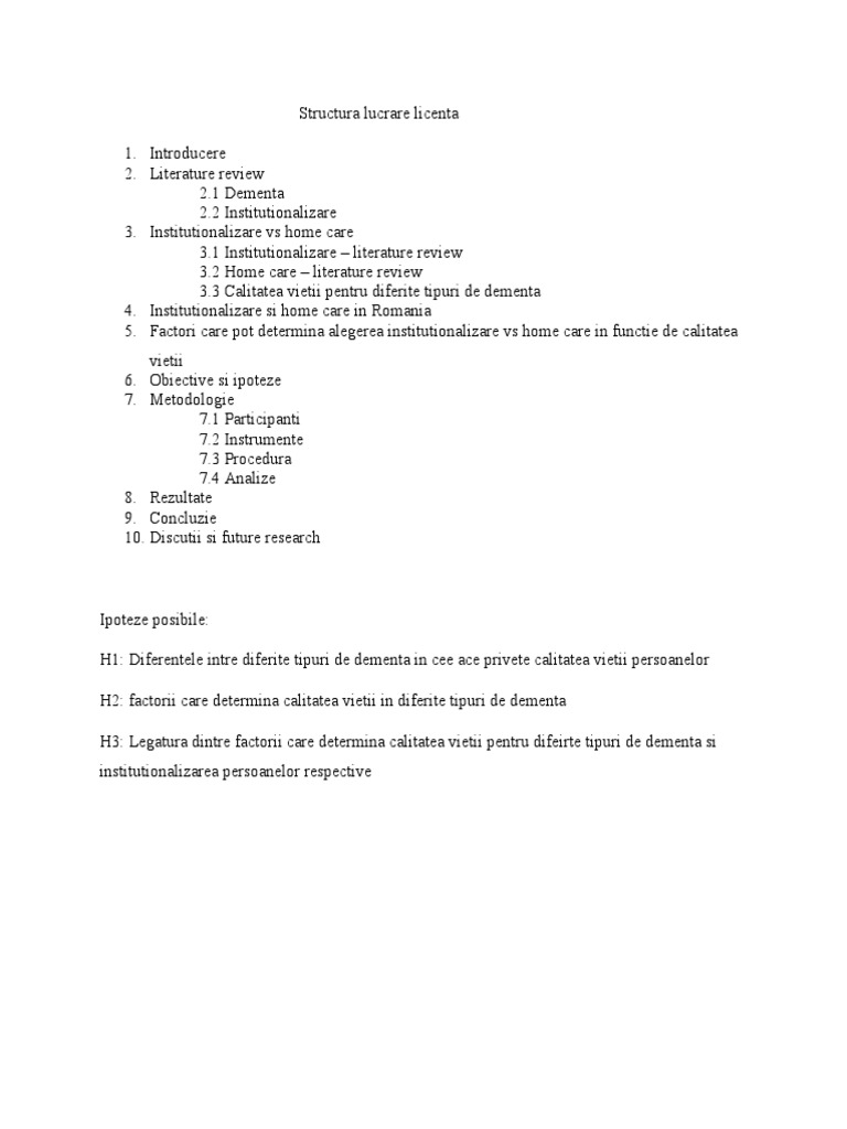 Structura Licenta | PDF