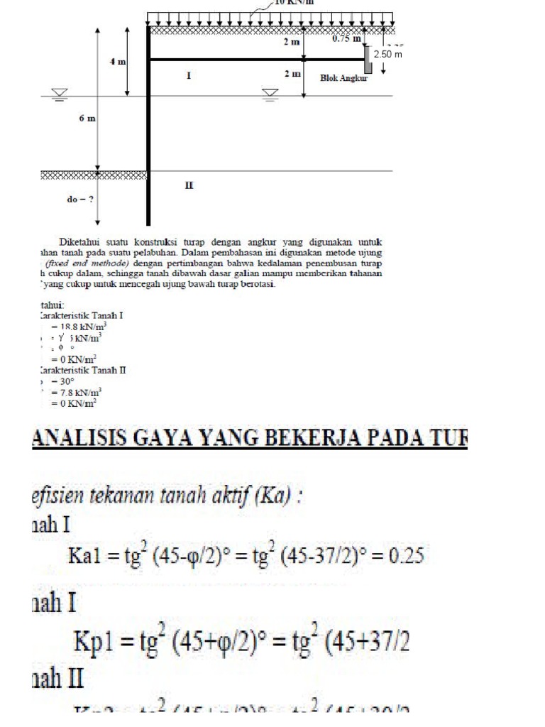 Contoh Soal Turap Berjangkar | PDF | Metode & Bahan Ajar