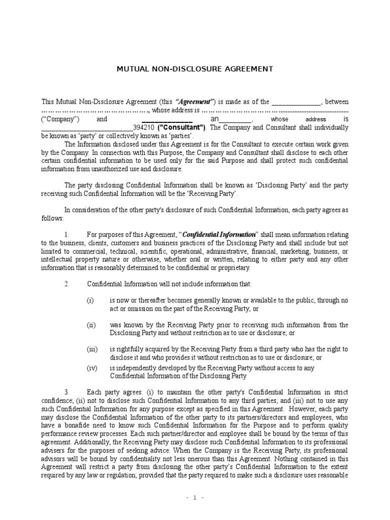 Nda | PDF | Non Disclosure Agreement | Confidentiality