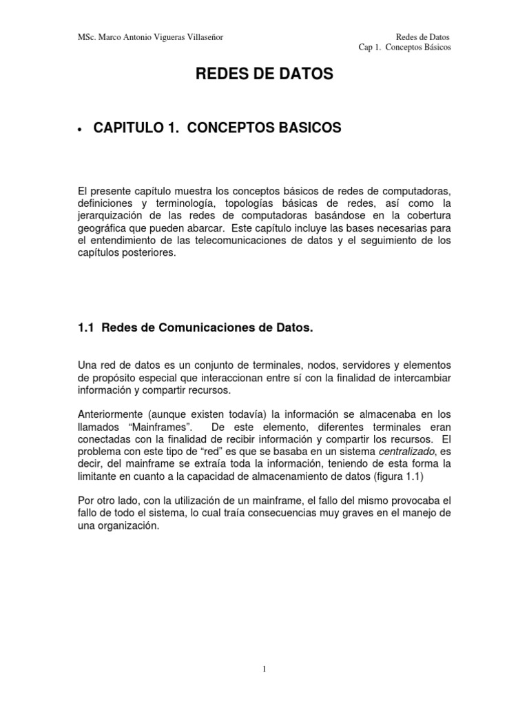 Redes de Datos Capitulo 1 | PDF | Topología de la red | Red de área amplia