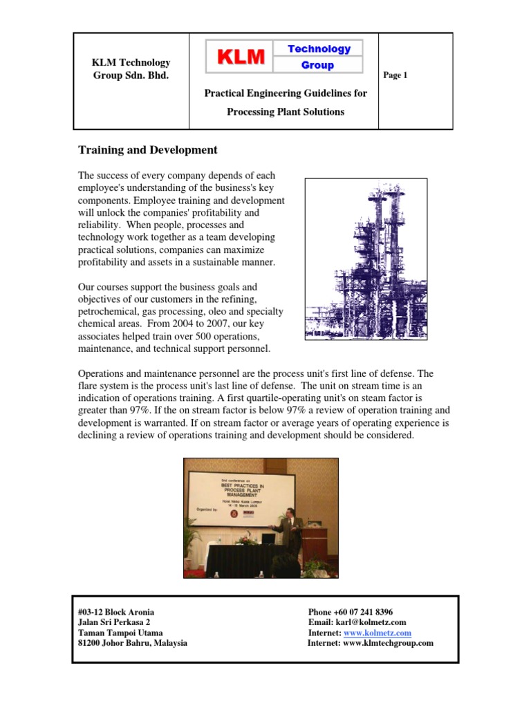 Engineering Training for Processing Plants | PDF