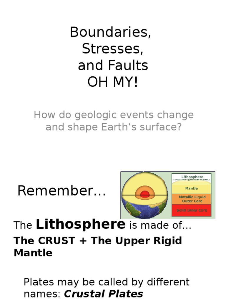 plate boundaries stresses faults table ppt | Plate Tectonics | Geology