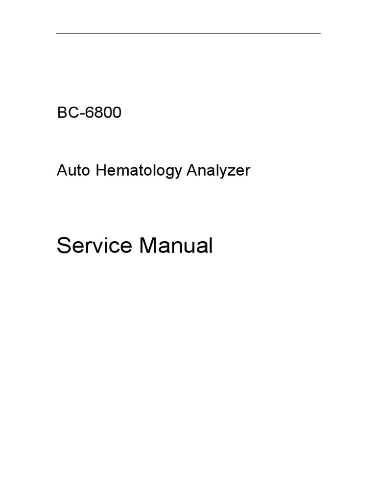 BC 6800 Service Manual | PDF | Electrostatic Discharge | White Blood Cell