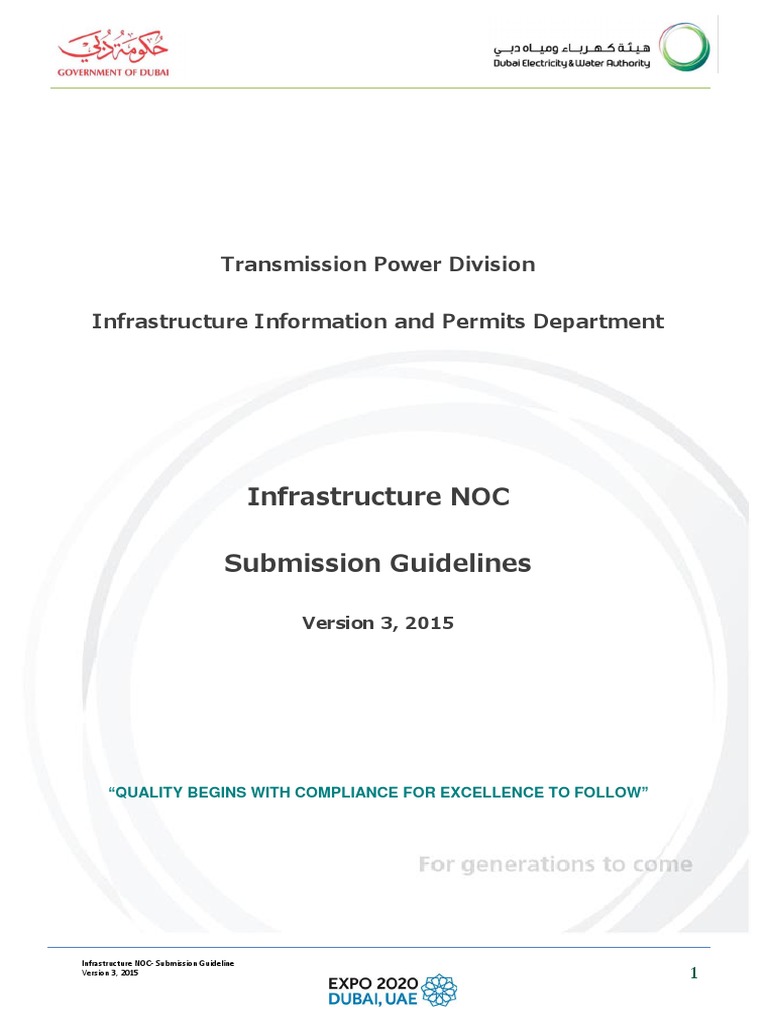 DEWA NOC Submission Guidelines 2015 | PDF | Road | Electric Power ...