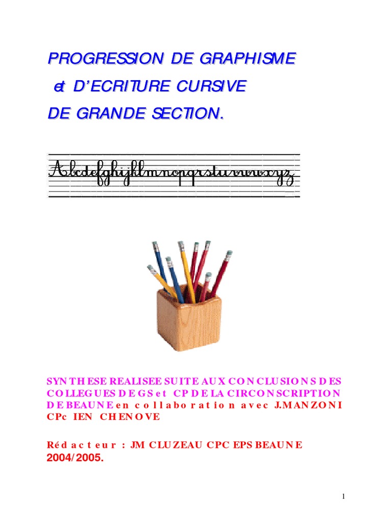 Progression Graphisme et Écriture GS/CP | PDF | Écriture | Papier