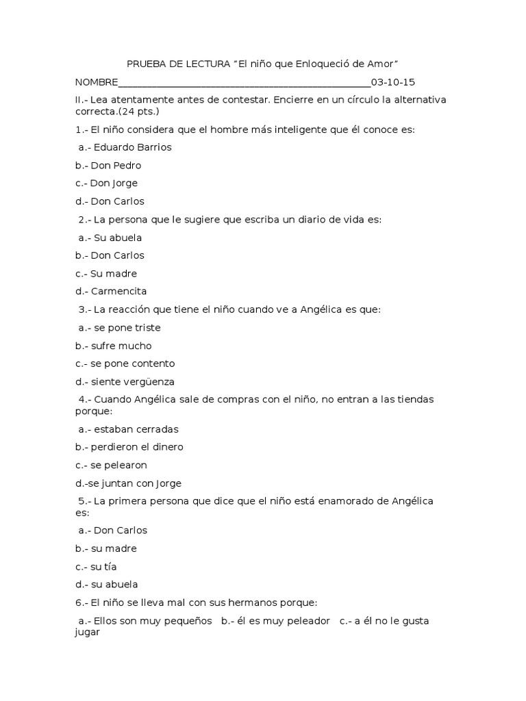 El Niño Que Enloquecio de Amor | PDF | Ocio