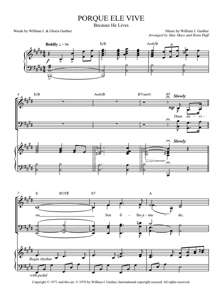 Porque Ele Vive Com Piano | PDF