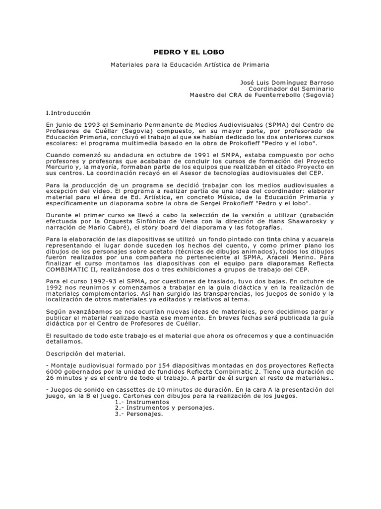 Pedro y El Lobo PDF | PDF