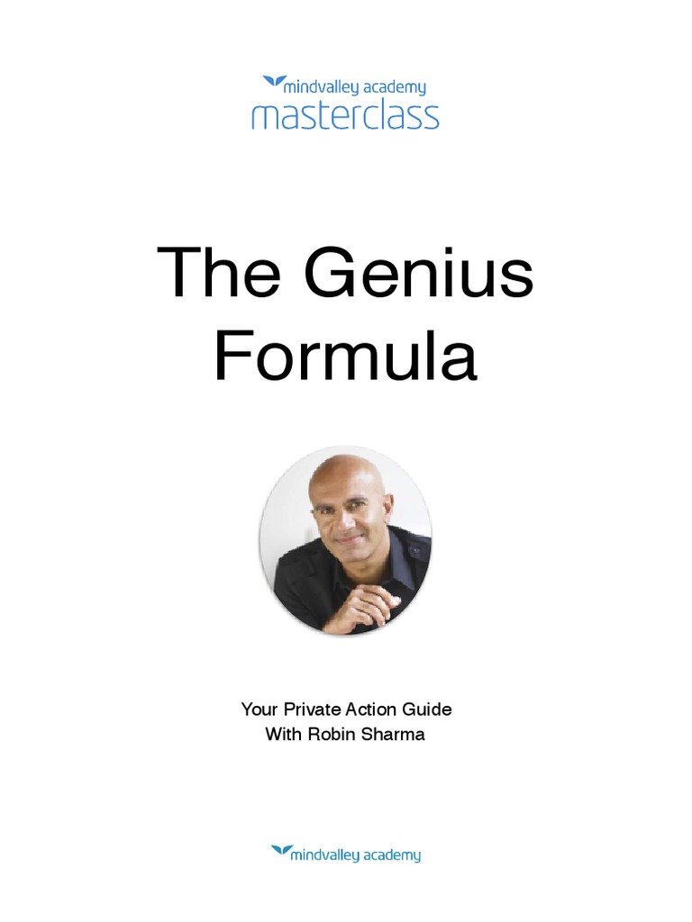 The Genius Formula With Robin Sharma - Masterclass Workbook | PDF