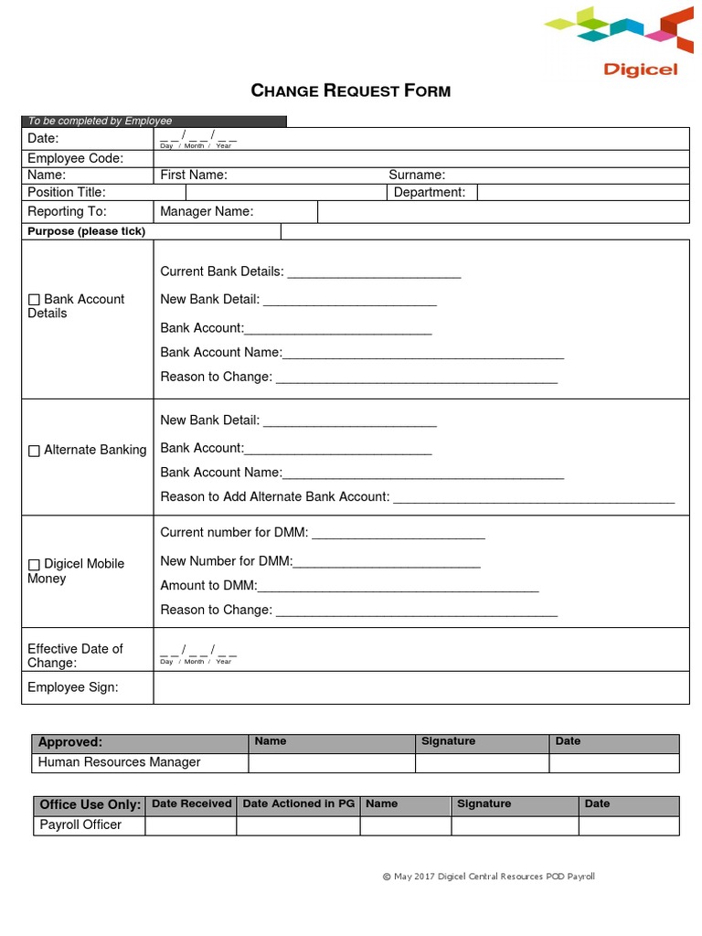 Change Request Form | PDF