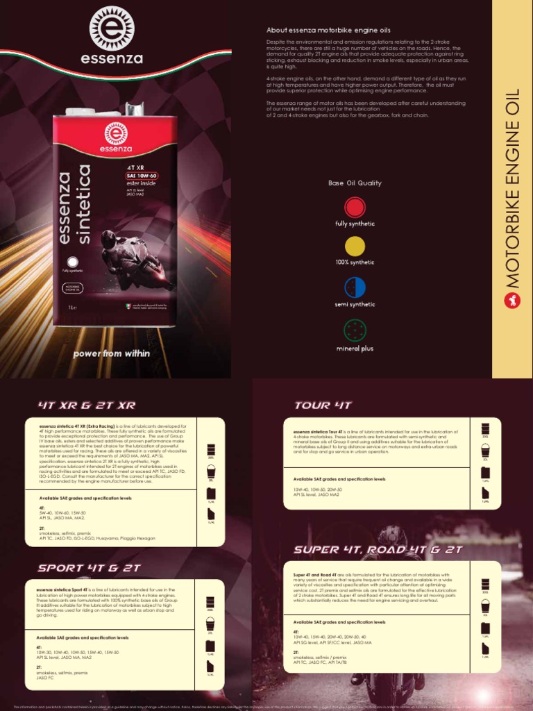 Essenza MCO Brochure Web | PDF | Motor Oil | Motor Vehicle