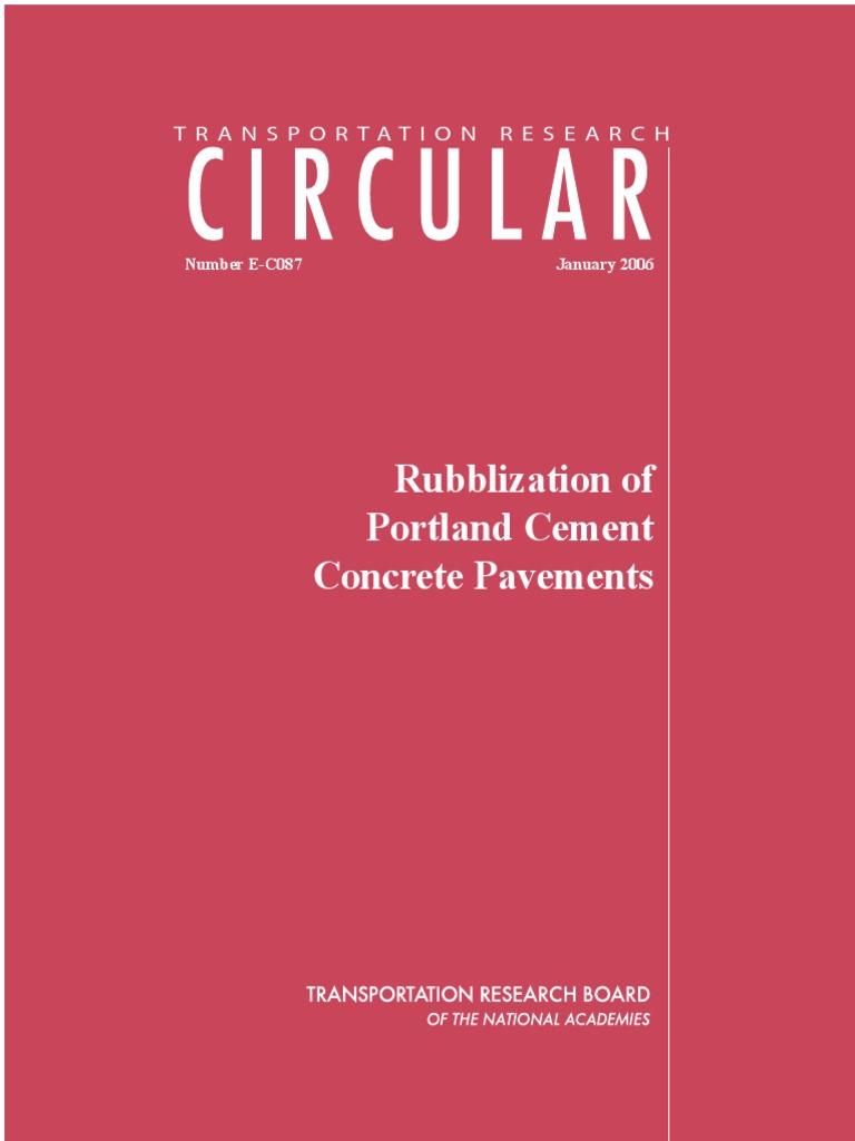 TRC EC087 Rubblization of PCC Pavements PDF | PDF | Road Surface | Concrete