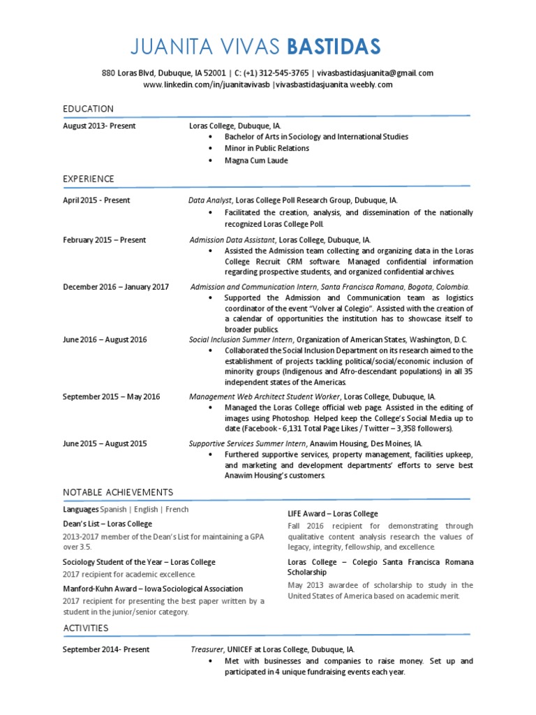 Juanita Vivas Bastidas CV English | PDF | Communication | Further Education