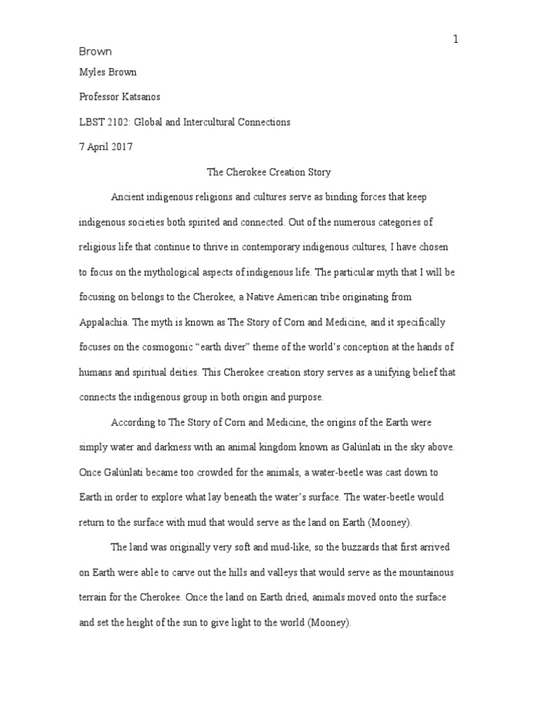 Cherokee Creation Story | PDF | Creation Myths | Cultural Anthropology