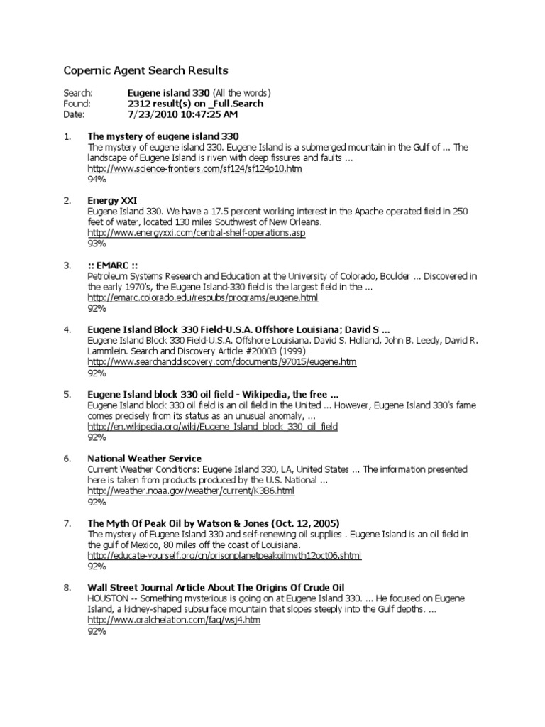 Eugene Island 330 | PDF | Petroleum Reservoir | Blowout (Well Drilling)