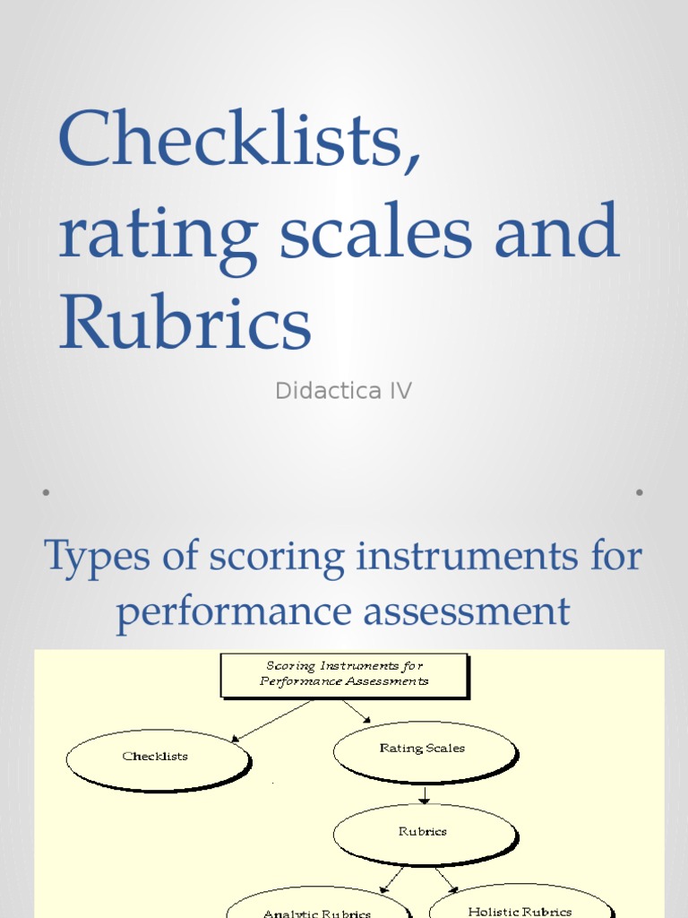 Checklists, Rating Scales and Rubrics | PDF | Rubric (Academic ...