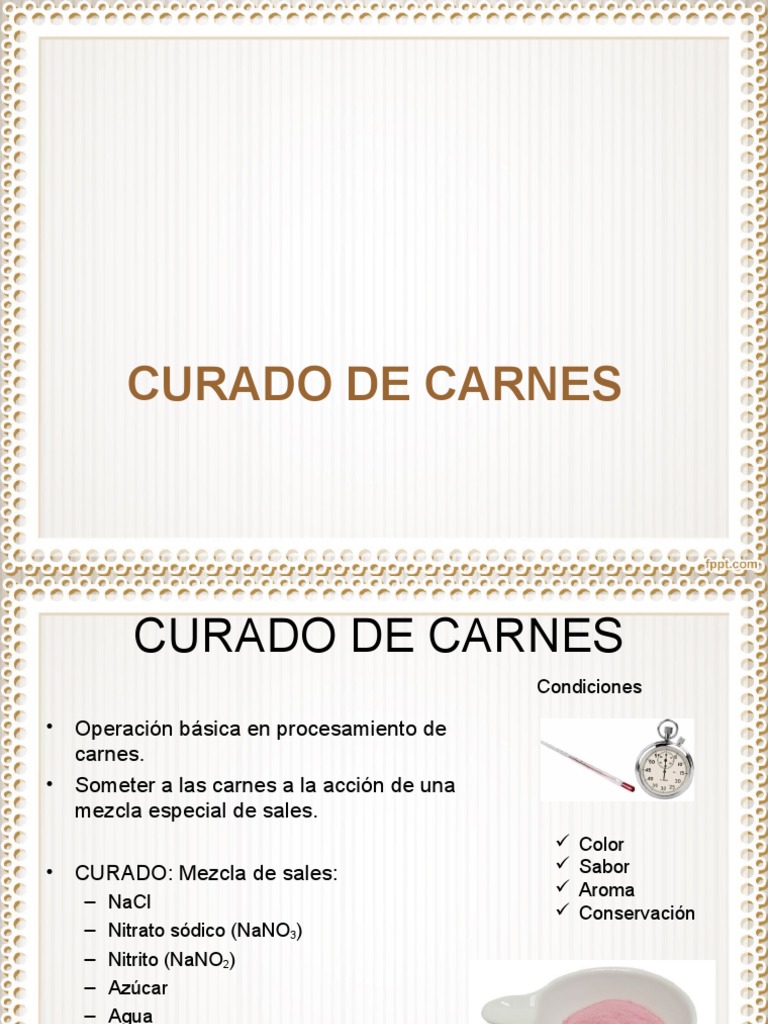 Técnicas de Curado de Carnes y Salazón | PDF | Curado (Conservación de ...
