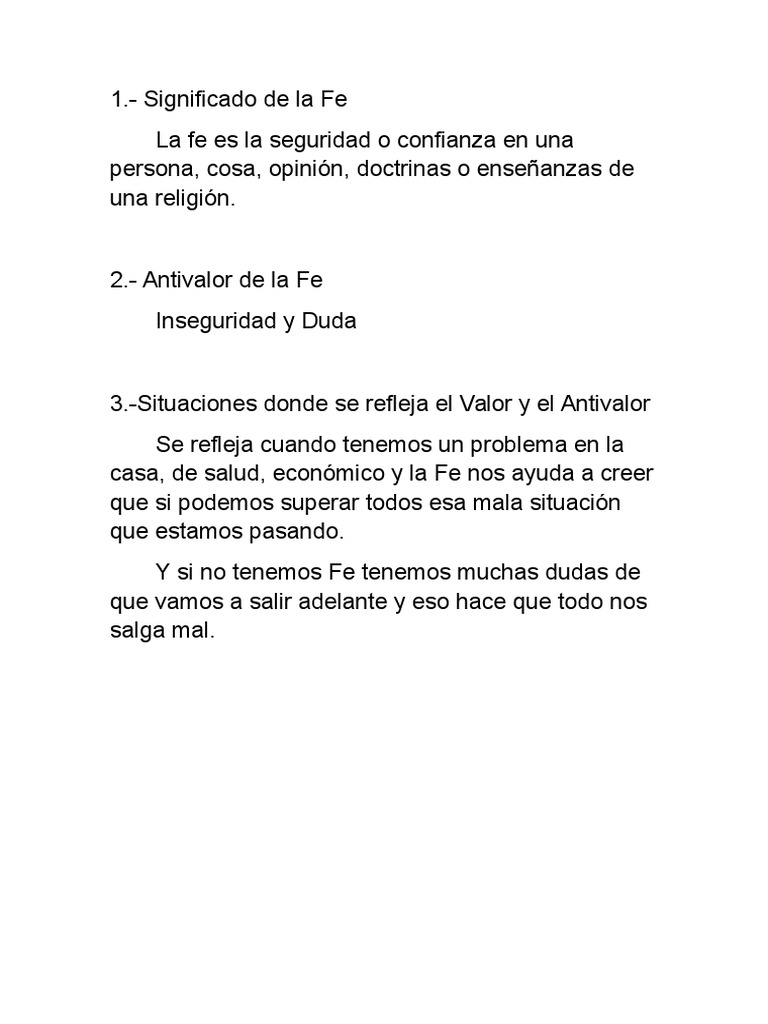 Valor de La Fe | PDF