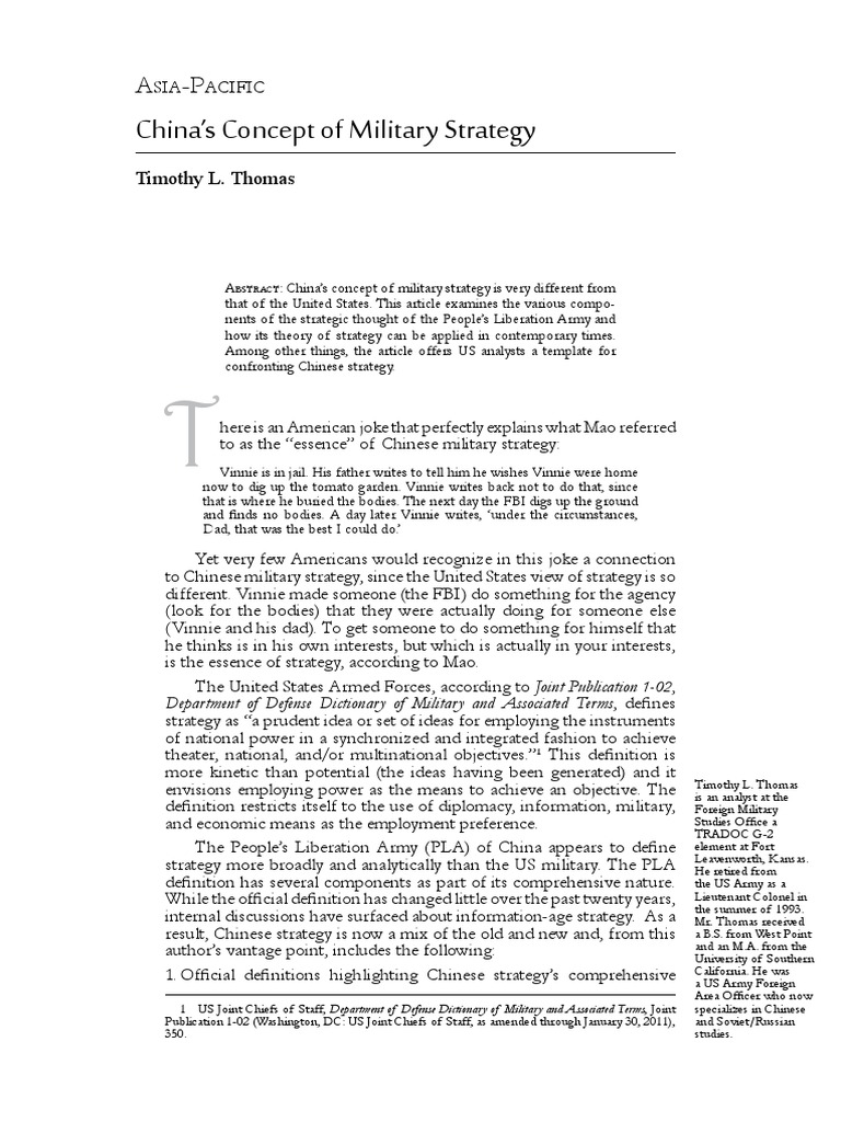 China Concept of Military Strategy PDF | PDF | People's Liberation Army ...