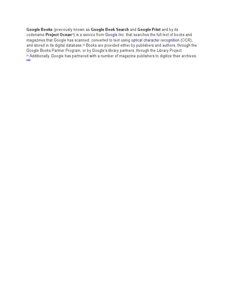 Google Books (Previously Known As Google Book Search and Google Print ...