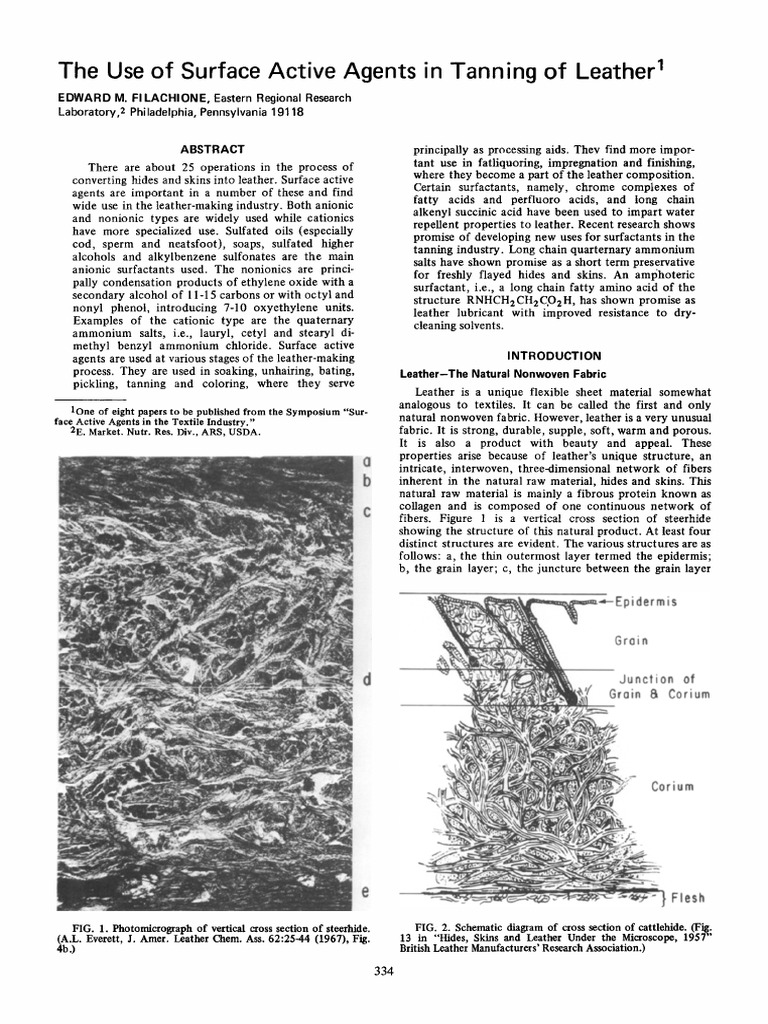 Surface Active Agents in Leather Tanning | PDF | Surfactant | Leather