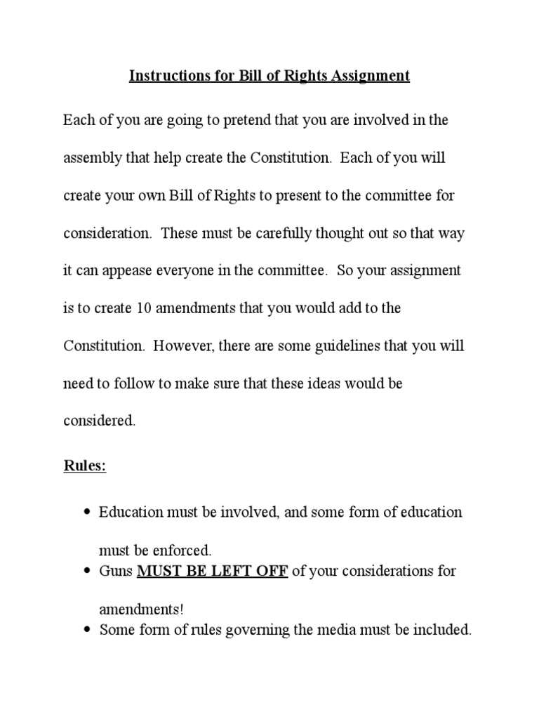Sample Bill of Rights | Download Free PDF | United States Bill Of ...