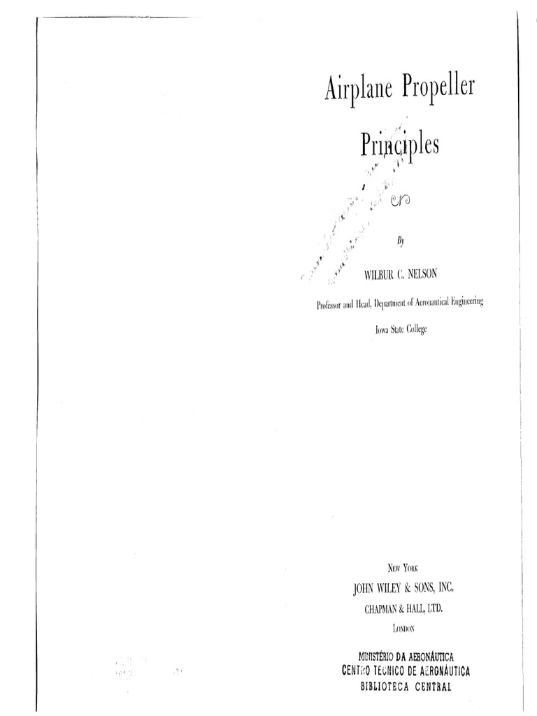 Airplane Propeller Principles (Nelson) PDF | PDF