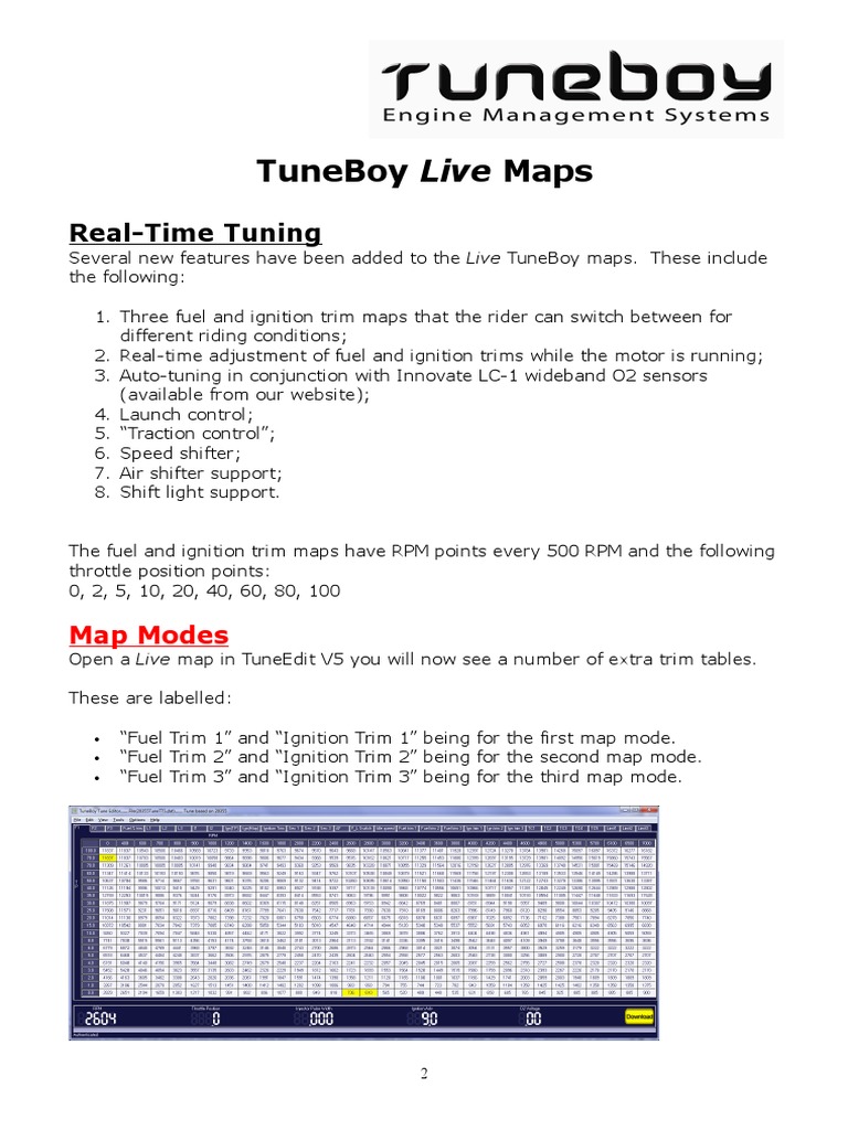 Real Time Tuning With New TuneBoy Maps | PDF | Throttle | Transmission ...