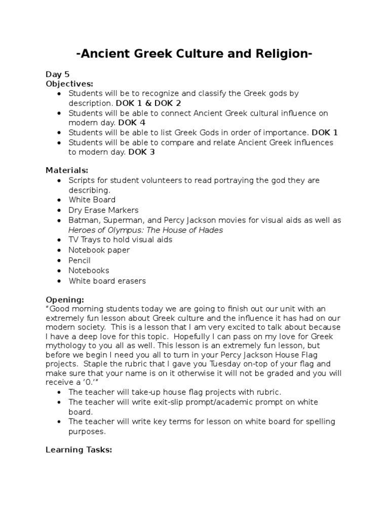 Greek Gods Lesson | Download Free PDF | Greek Gods | Twelve Olympians