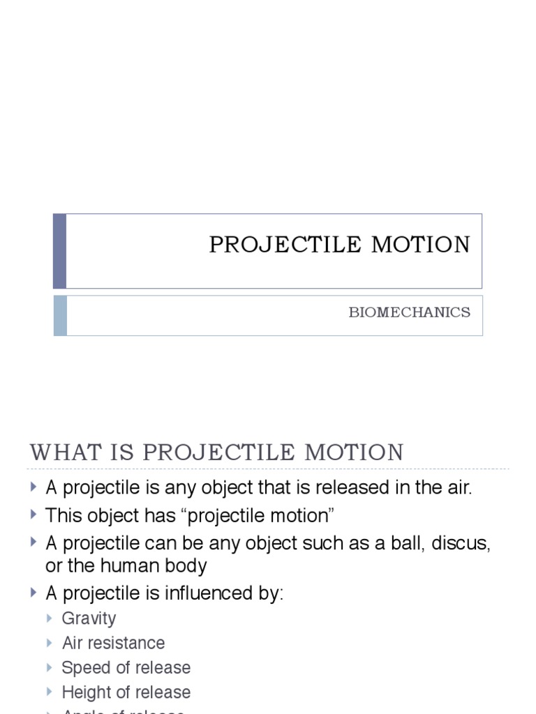 Projectile Motion: Biomechanics | PDF | Dynamics (Mechanics) | Physical ...