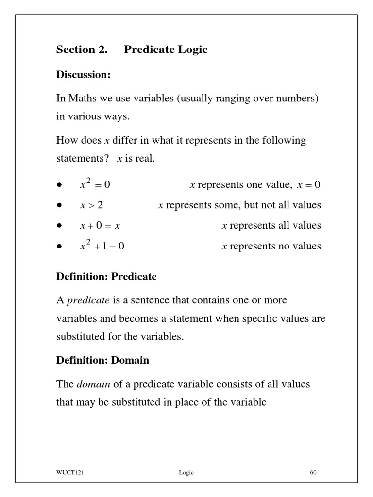 Understanding Predicates, Quantifiers, and Logical Statements | PDF ...