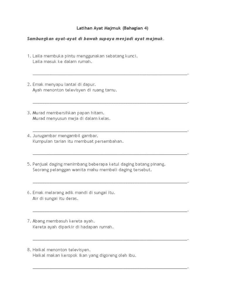 Latihan Ayat Majmuk Pdf