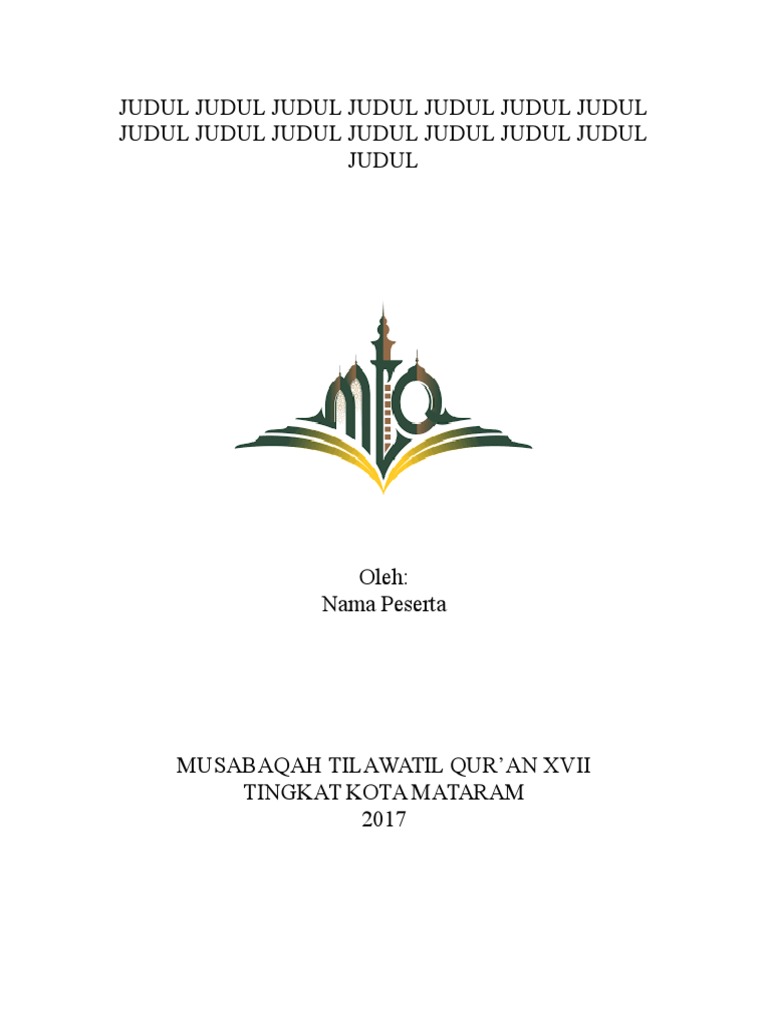 Template MTQ Kota Mataram 2017 | PDF | Griya & Taman