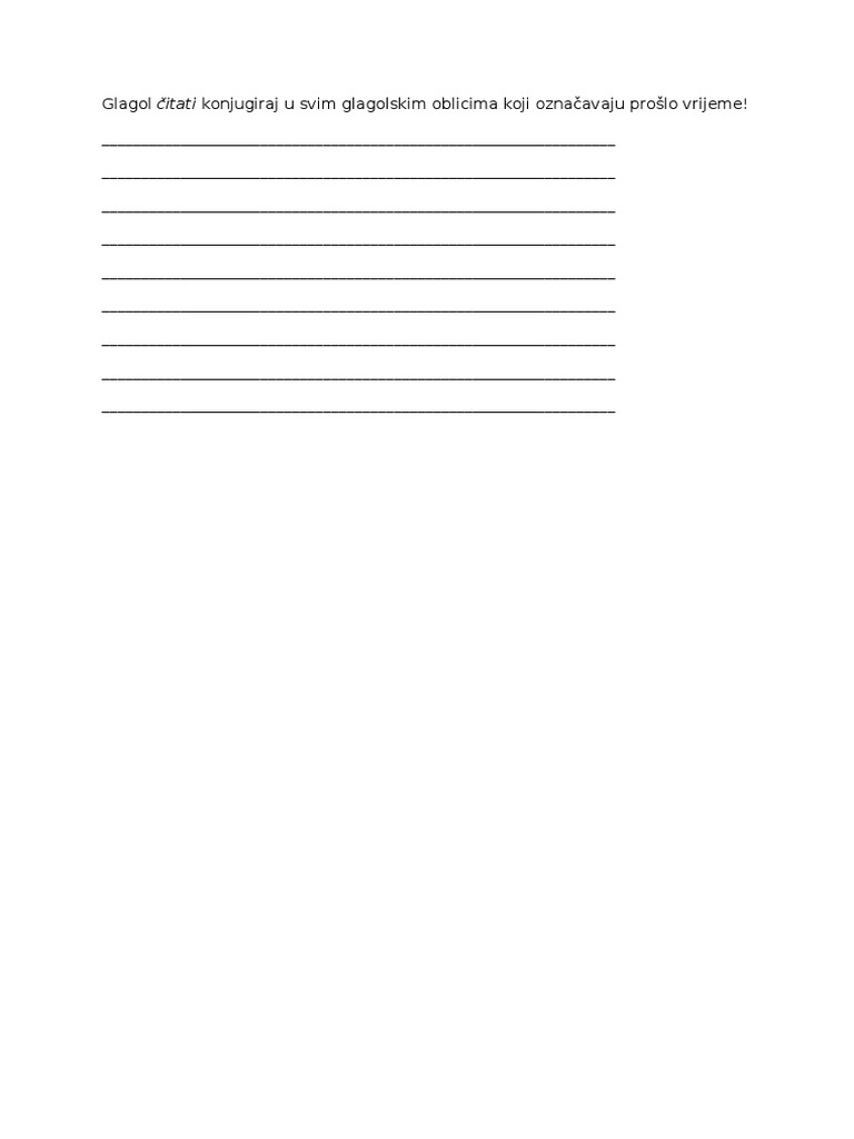 Nastavni Listic Glagoli | PDF