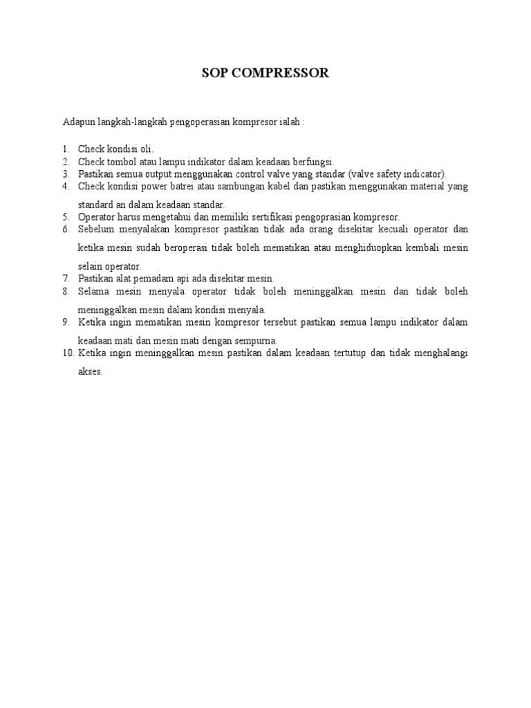 Sop Compressor | PDF