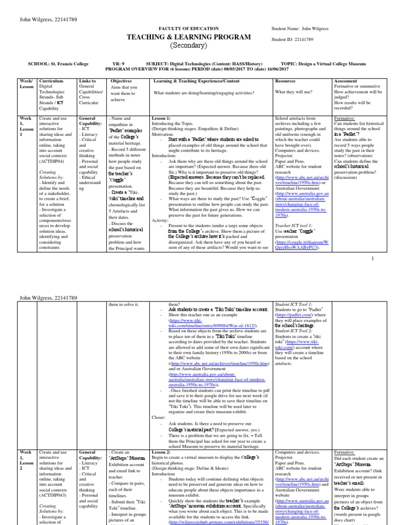 Wilgress John 22141789 Educ 5464 Program Virtual Museum | Download Free PDF | Design Thinking ...