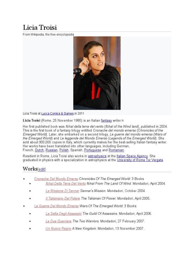 Licia Troisi: Chronicles of Fantasy | PDF | General Fiction