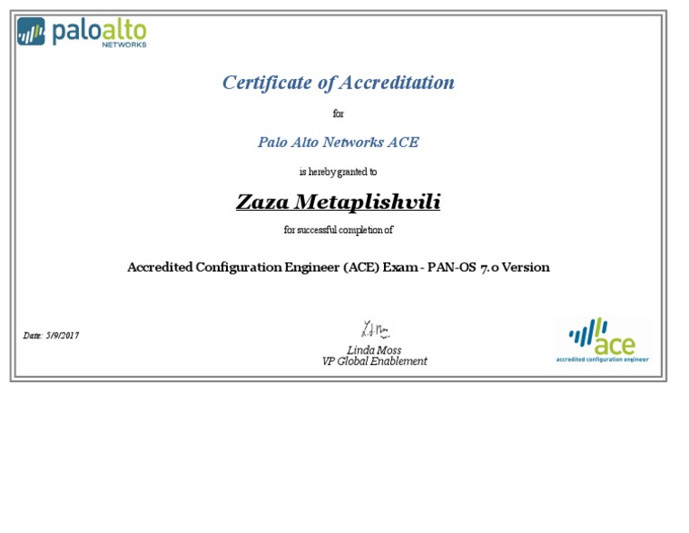 ACE Certificate | PDF