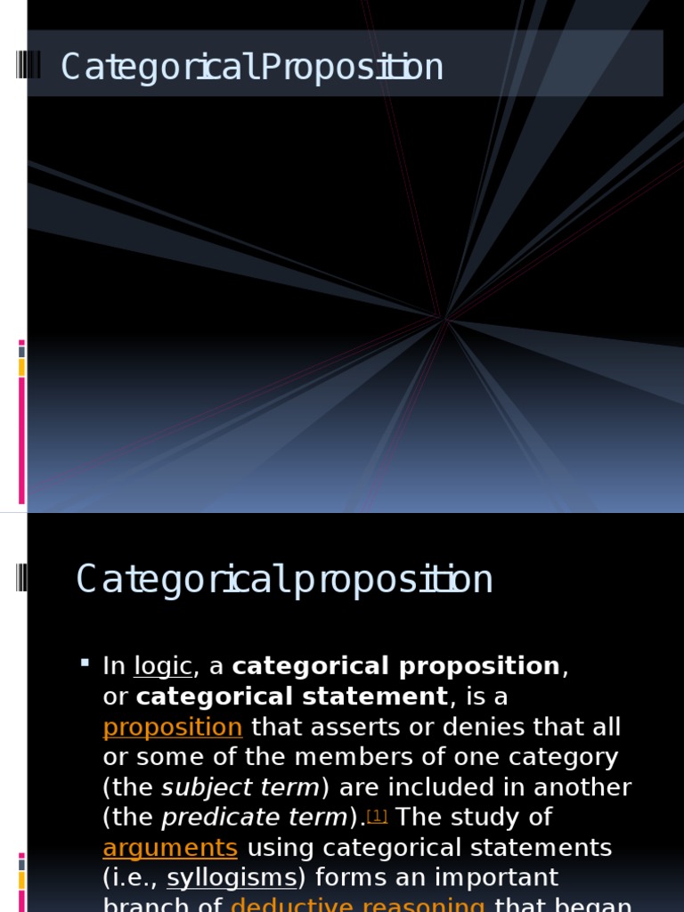 ANDRES LOGIC Categorical Proposition | PDF