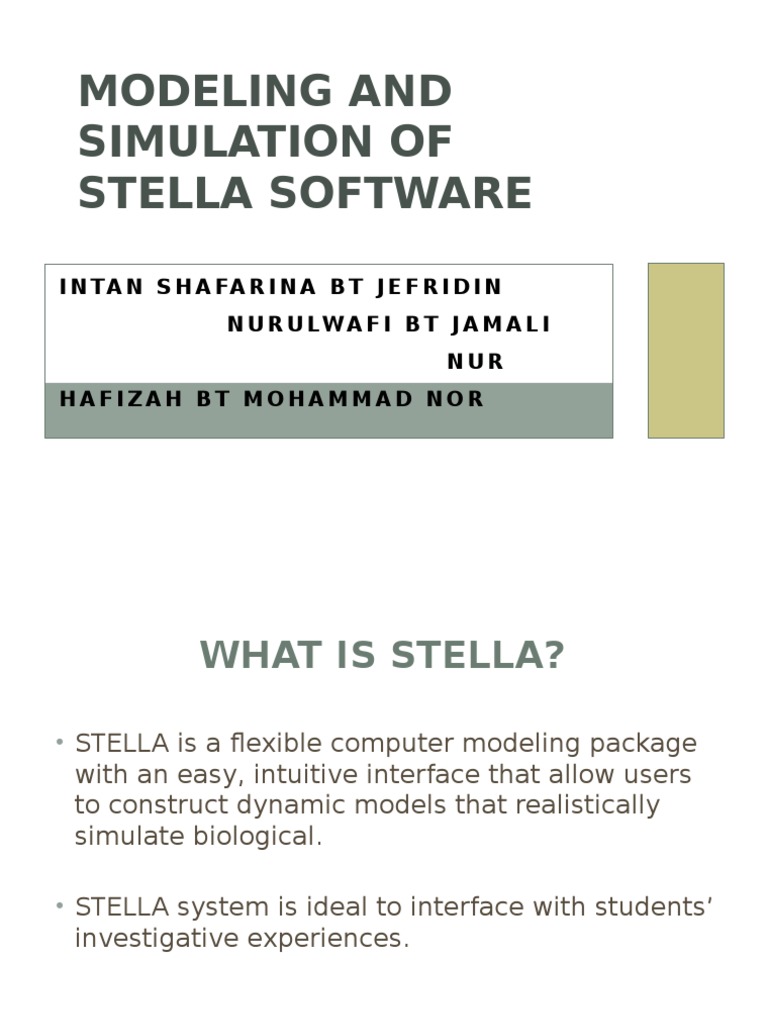 Modeling and Simulation of Stella Software | PDF | Career & Growth ...