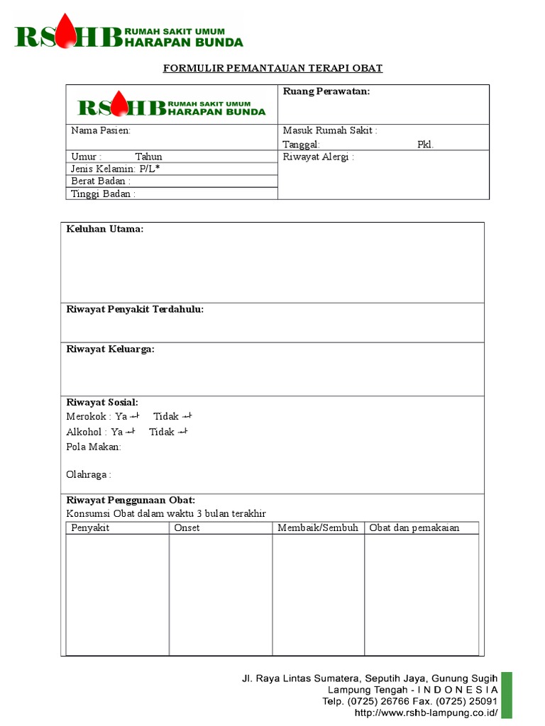 Formulir Pemantauan Terapi Obat | PDF
