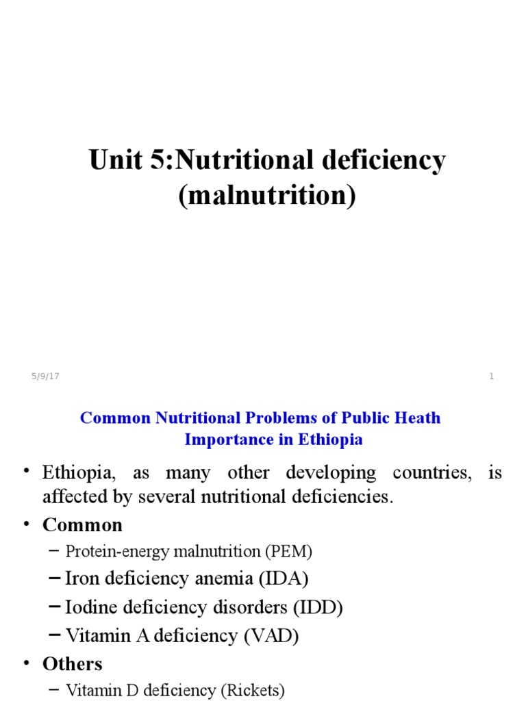 Nutritional Deficiency For Class | PDF | Anemia | Malnutrition