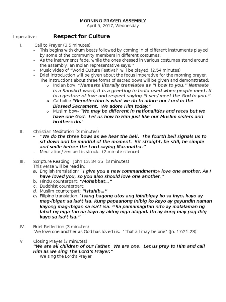 Morning Prayer Assembly | Jesus In Islam | Prayer