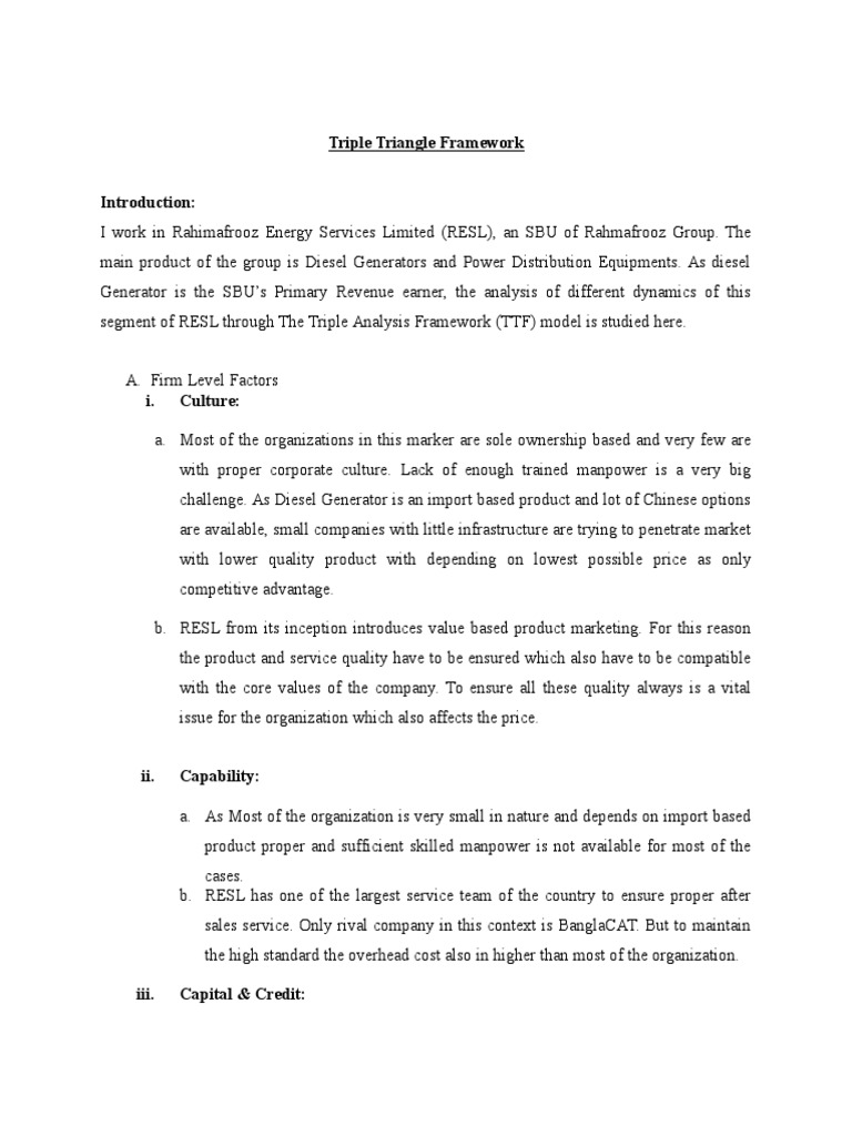 Triple Triangle Framework | PDF | Credit (Finance) | Competitive Advantage