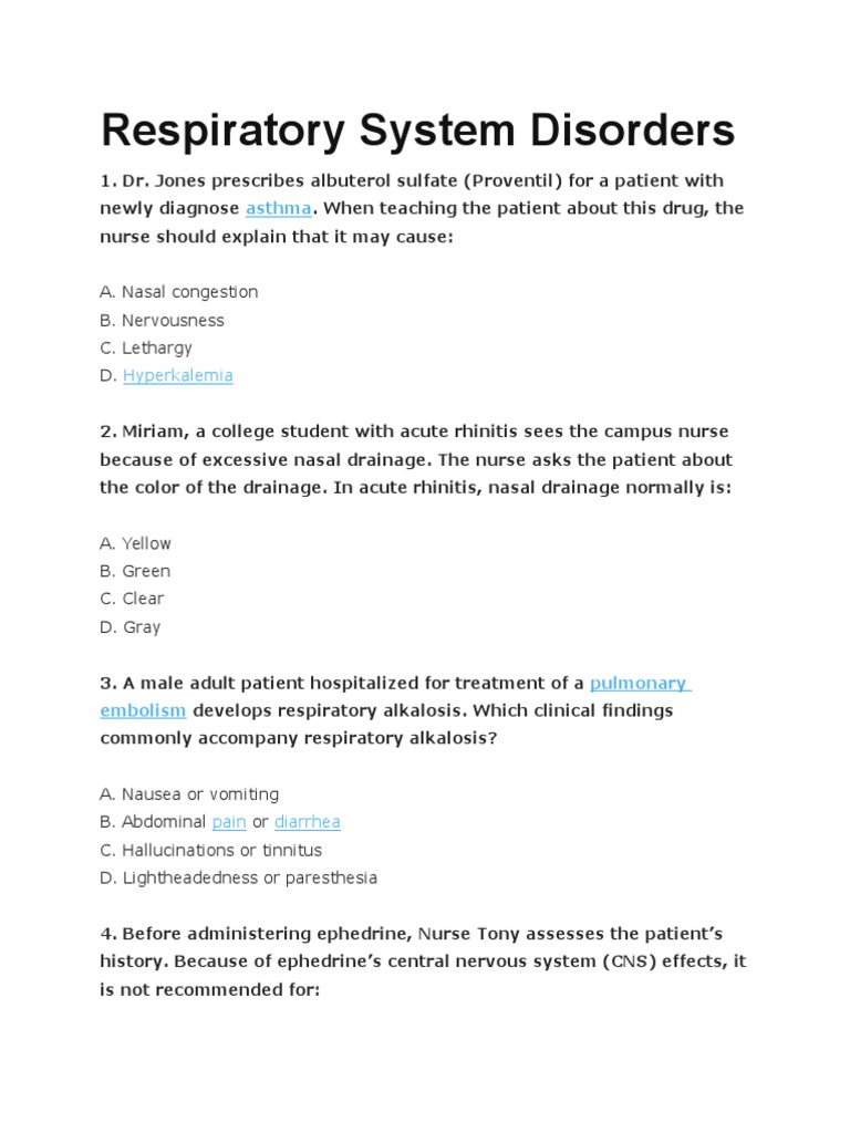 Respiratory System Disorders | PDF | Chronic Obstructive Pulmonary ...